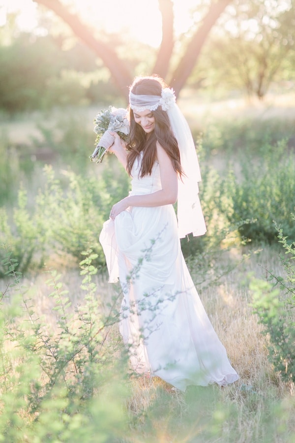 Magic Hour - Sun-Gilded Bohemian Bridal Portraits - Hey Wedding Lady
