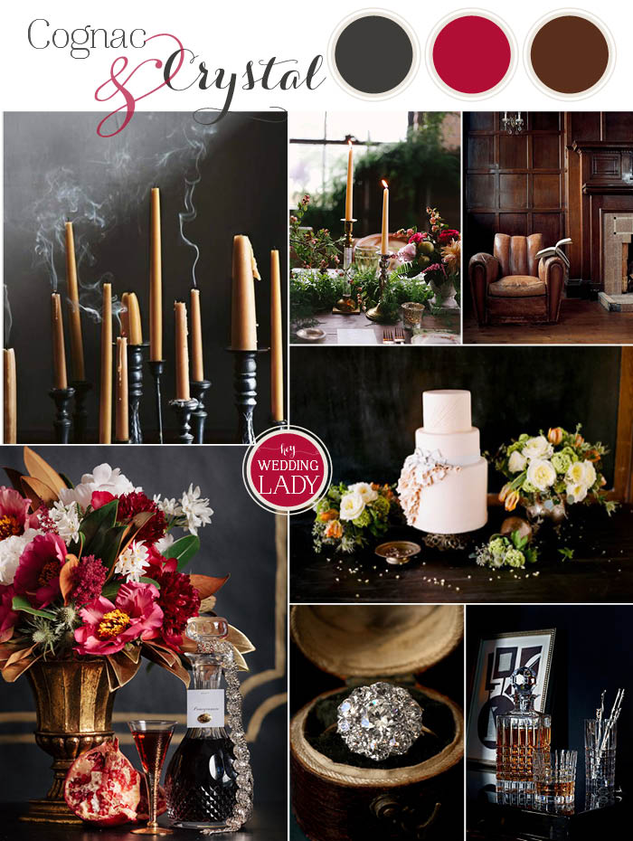 Cognac and Crystal - Opulent Holiday Inspiration - Hey Wedding Lady