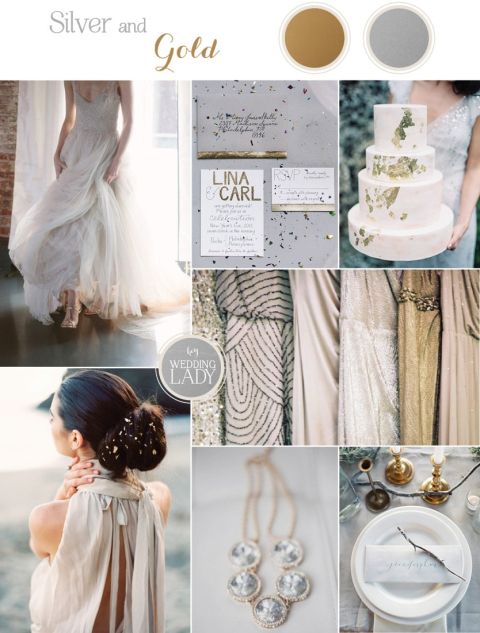 Rustic Metallic Wedding with Silver and Gold Leaf Accents - Hey Wedding ...