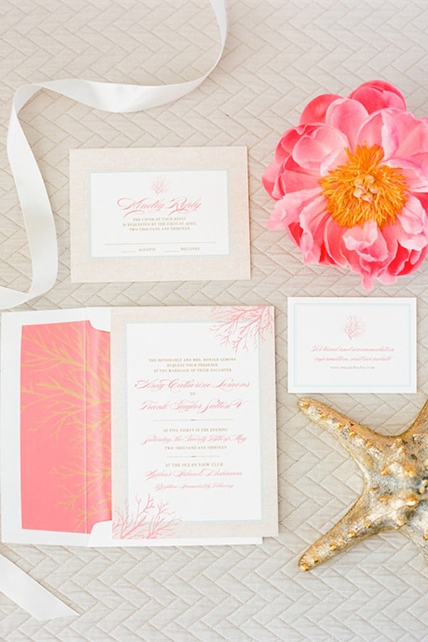 Tropical Beach Glam Bahamas Wedding in Sparkling Gold and Pink - Hey ...