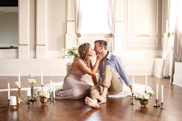 Intimate Love Story Engagement in Blush, Taupe, and Gold - Hey Wedding Lady