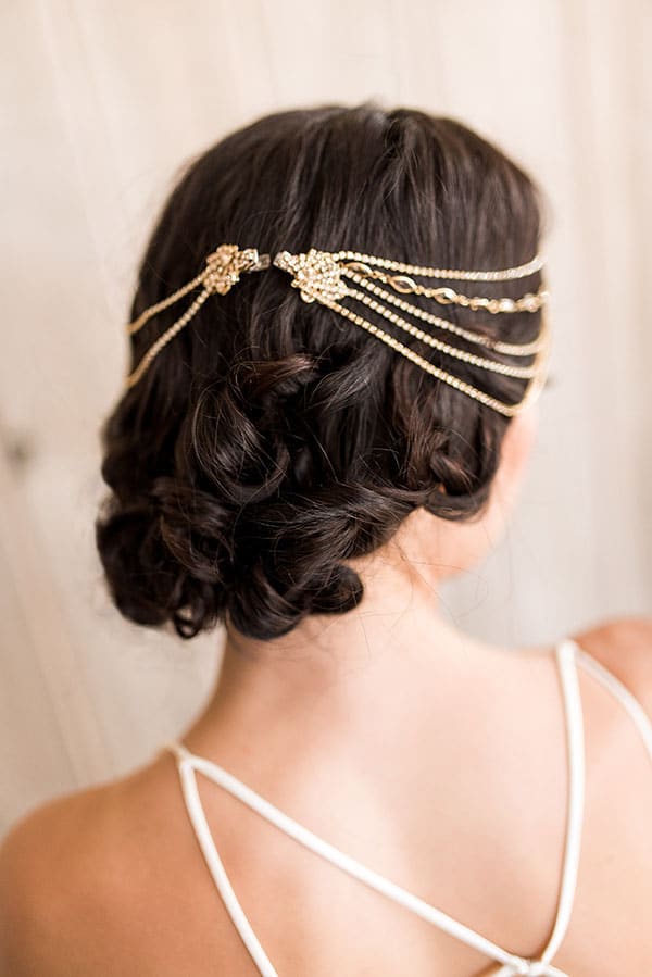Styling a Low Back Wedding Dress with a Boho Glam Headpiece - Hey ...