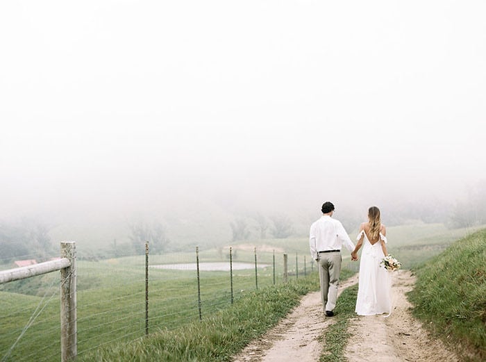 Rustic Bohemian Engagement Shoot in the Mist - Hey Wedding Lady
