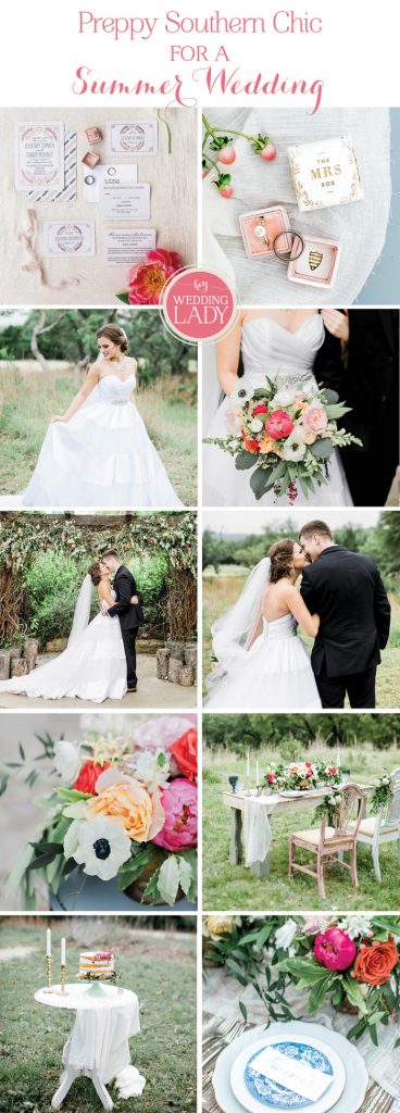 Preppy Southern Chic Summer Wedding Shoot - Hey Wedding Lady