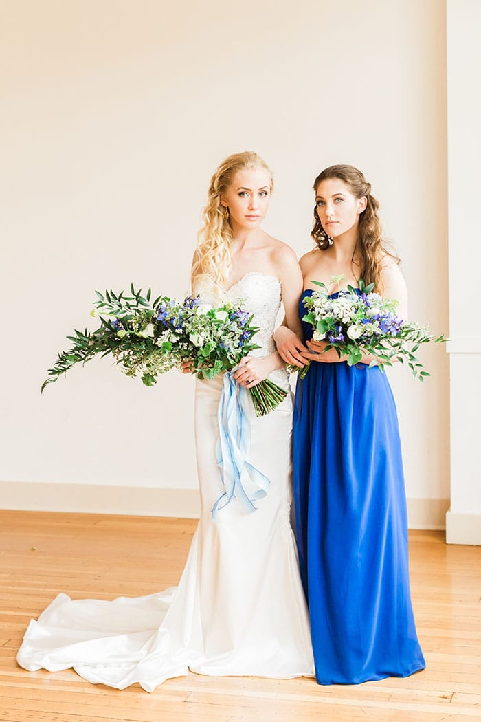 Elegant Watercolor Wedding Shoot in Bold Cobalt Blue - Hey Wedding Lady
