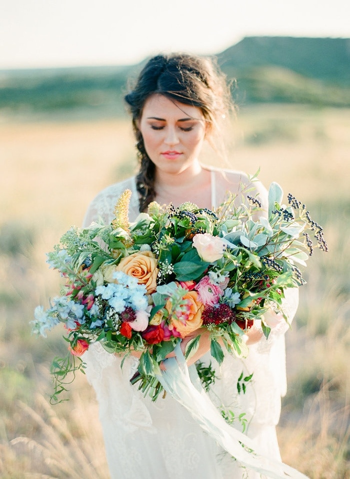 Colorful Bohemian Bride in a Magic Hour Shoot - Hey Wedding Lady