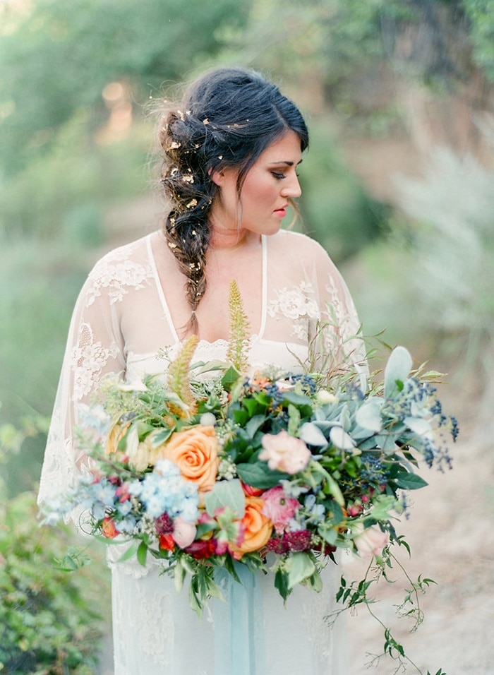 Colorful Bohemian Bride in a Magic Hour Shoot - Hey Wedding Lady