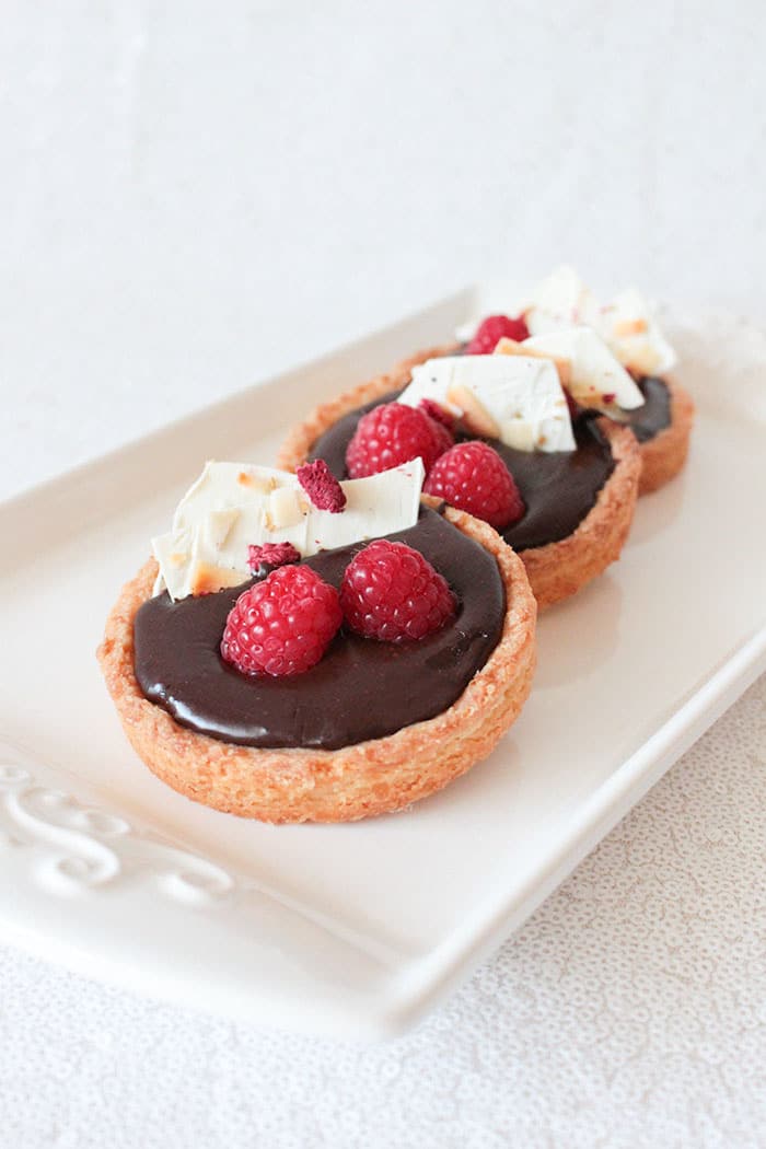 Dark Chocolate Raspberry Tarts and Kir Royale Cocktails - Hey Wedding Lady