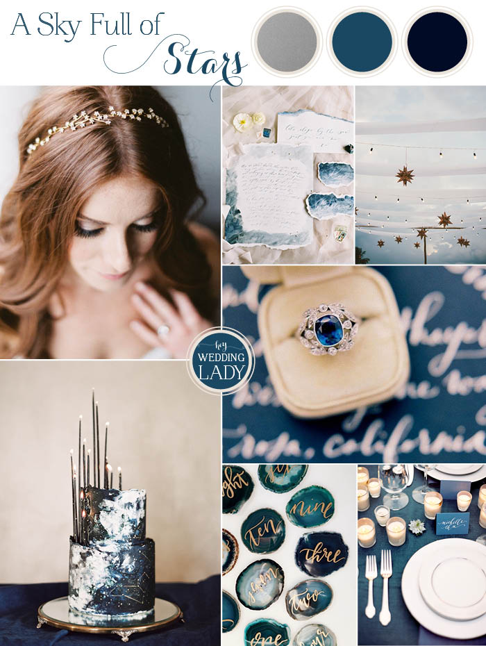 Starry Night Wedding Ideas in Indigo Blue - Hey Wedding Lady