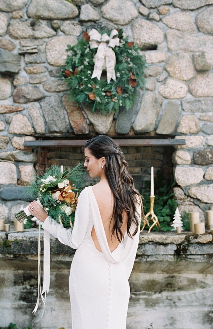 Cozy Winter Greenery Wedding Shoot - Hey Wedding Lady
