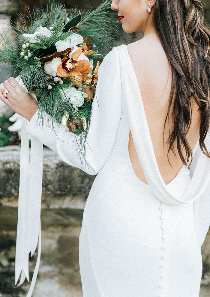 Cozy Winter Greenery Wedding Shoot - Hey Wedding Lady