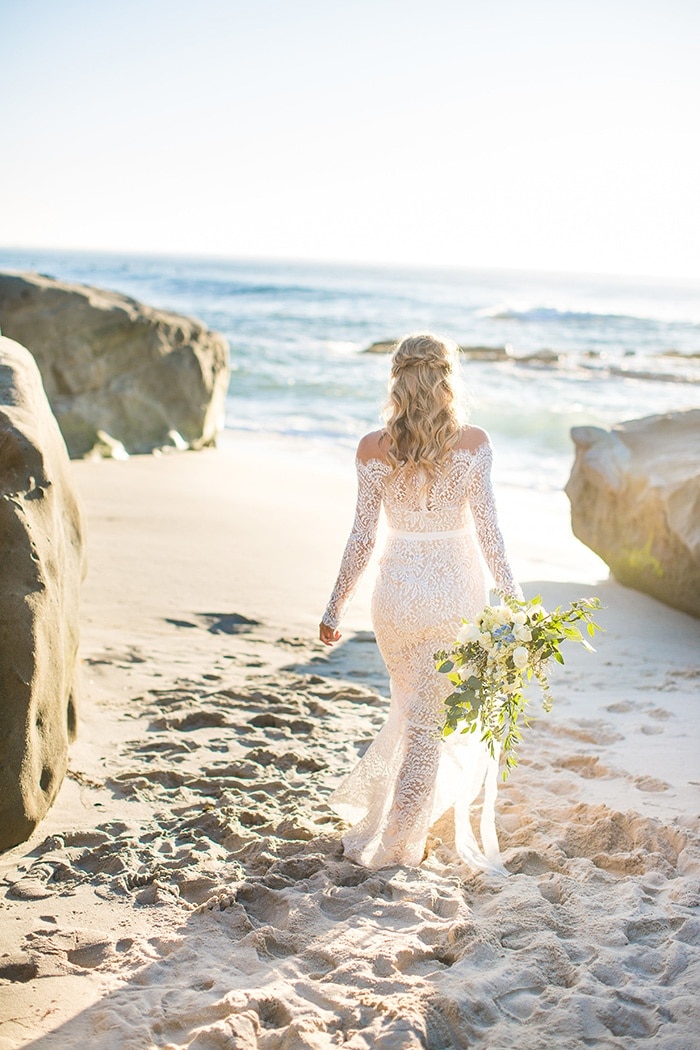 Barefoot Beach Bride for a Coastal Elopement - Hey Wedding Lady
