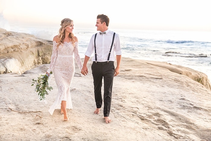 Barefoot Beach Bride for a Coastal Elopement - Hey Wedding Lady