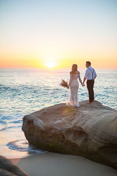 Barefoot Beach Bride for a Coastal Elopement - Hey Wedding Lady