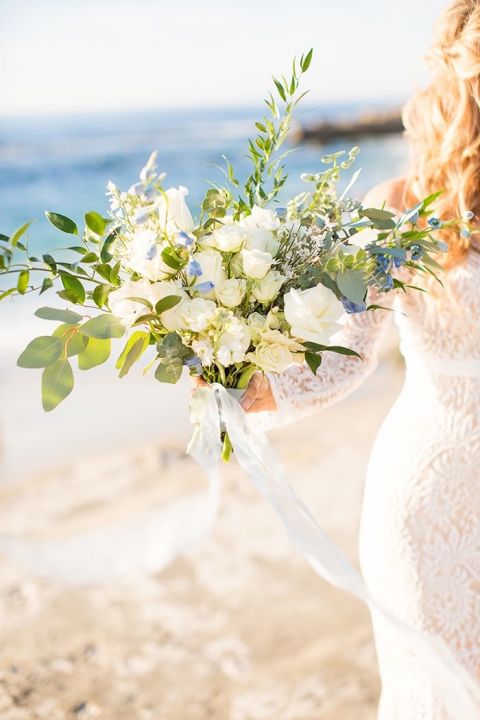 Barefoot Beach Bride for a Coastal Elopement - Hey Wedding Lady