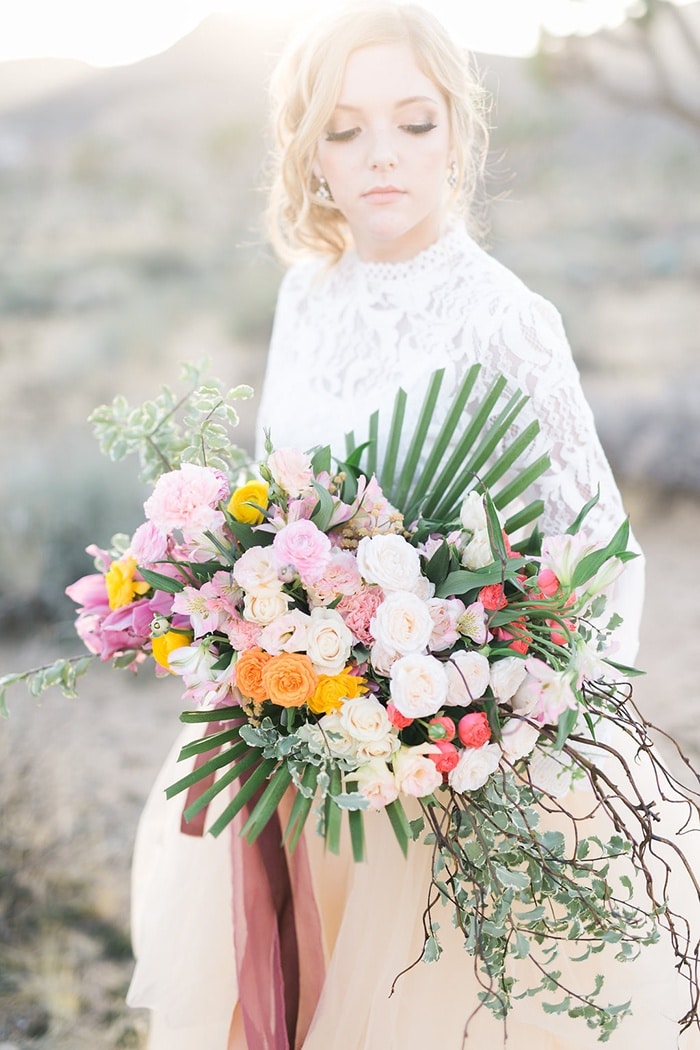 Desert Sunset Bridal Shoot in Joshua Tree - Hey Wedding Lady