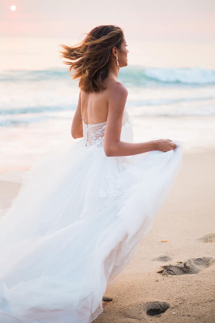 Colorful Beach Sunset Bridal Shoot - Hey Wedding Lady