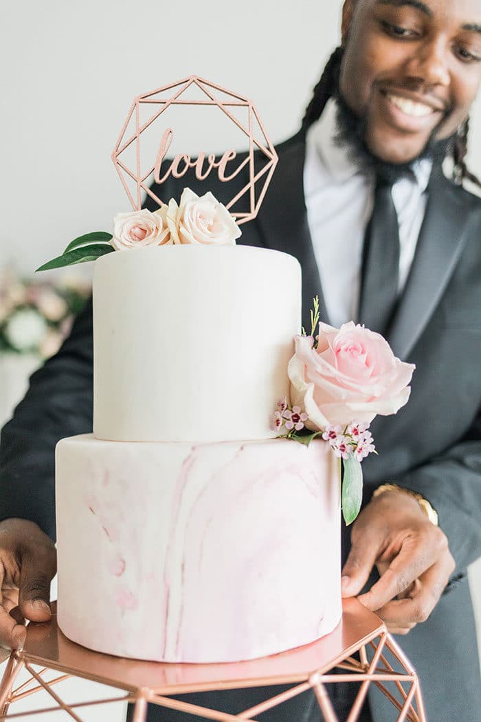 Romantic Proposal Ideas with Rose Gold and Geometric Decor - Hey ...