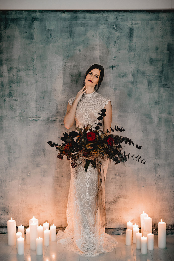 Bold Red Roses and Creative Bridal Style Come Together - Hey Wedding Lady