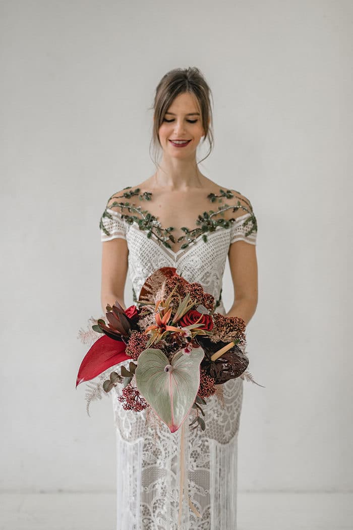 Bold Red Roses and Creative Bridal Style Come Together - Hey Wedding Lady