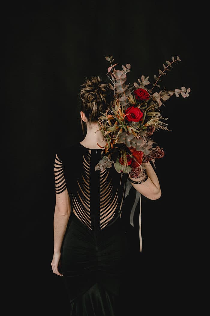 Bold Red Roses and Creative Bridal Style Come Together - Hey Wedding Lady