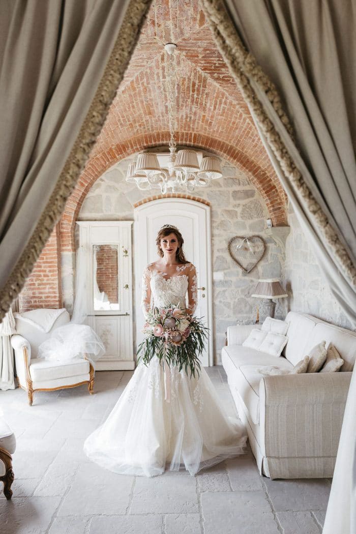 Magical Tuscan Wedding Day with a Bespoke Bridal Gown - Hey Wedding Lady