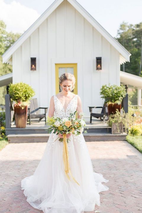 Rustic Country Retreat Wedding in Modern Shades of Yellow - Hey Wedding ...
