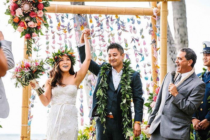 Colorful Wedding in Paradise Celebrating Hawaiian Culture - Hey Wedding ...