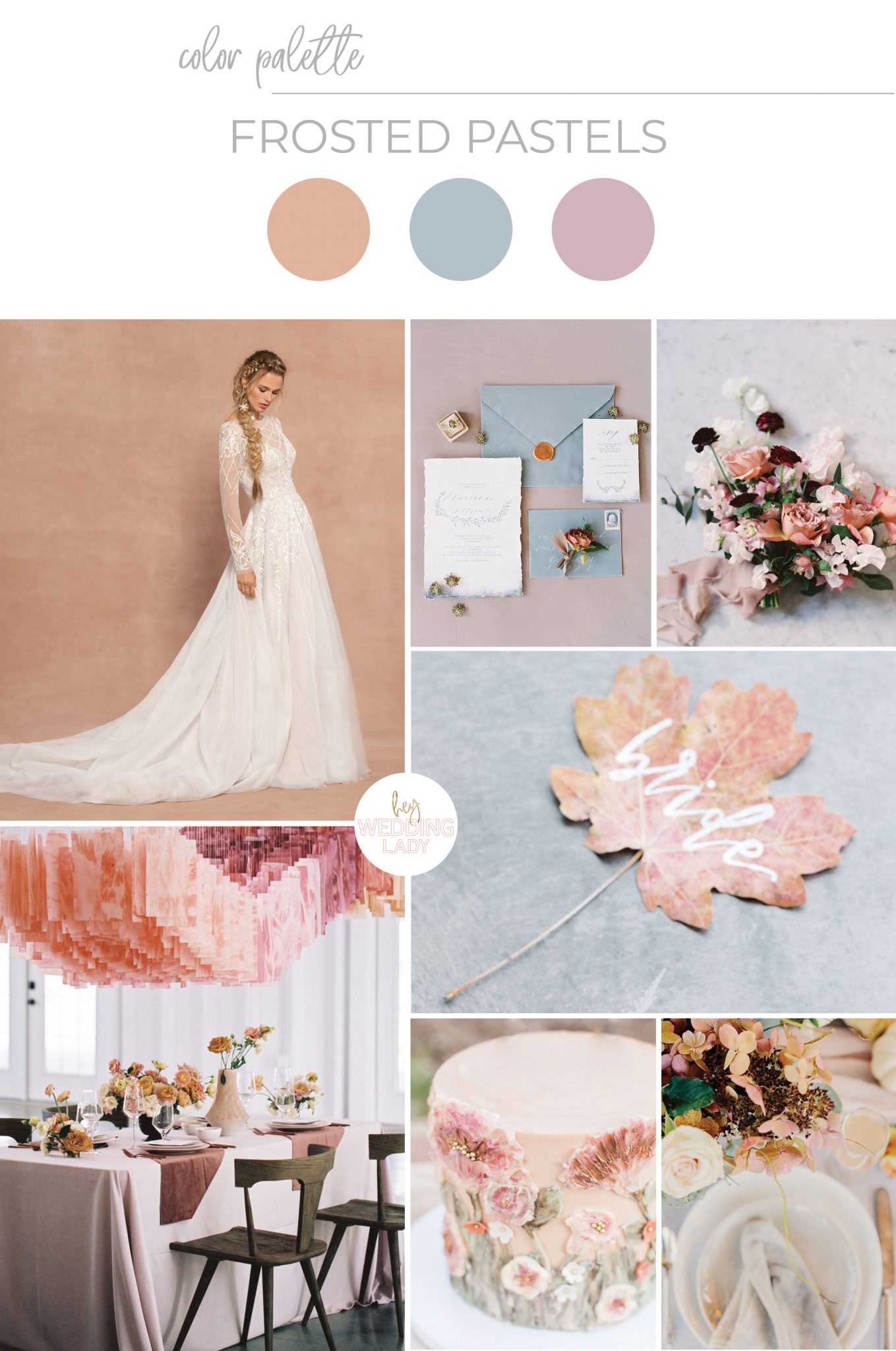 Modern Pastel Wedding Inspiration with Frosted Fall Colors inspired by ...