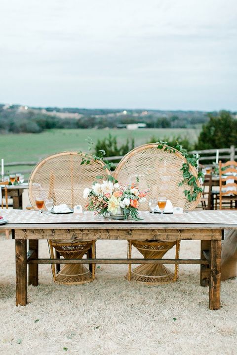 A Sunset Ceremony with Rustic Chic Decor - Hey Wedding Lady