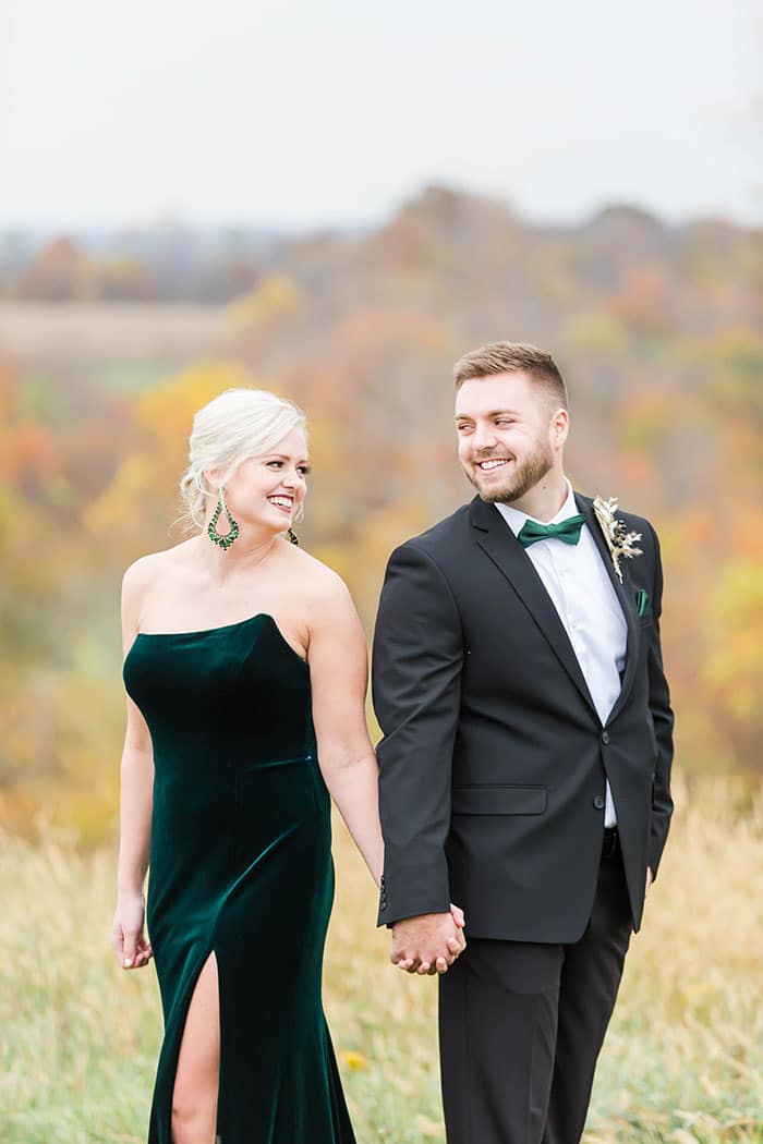 A Surprise Holiday Proposal in Emerald Green and Gold - Hey Wedding Lady