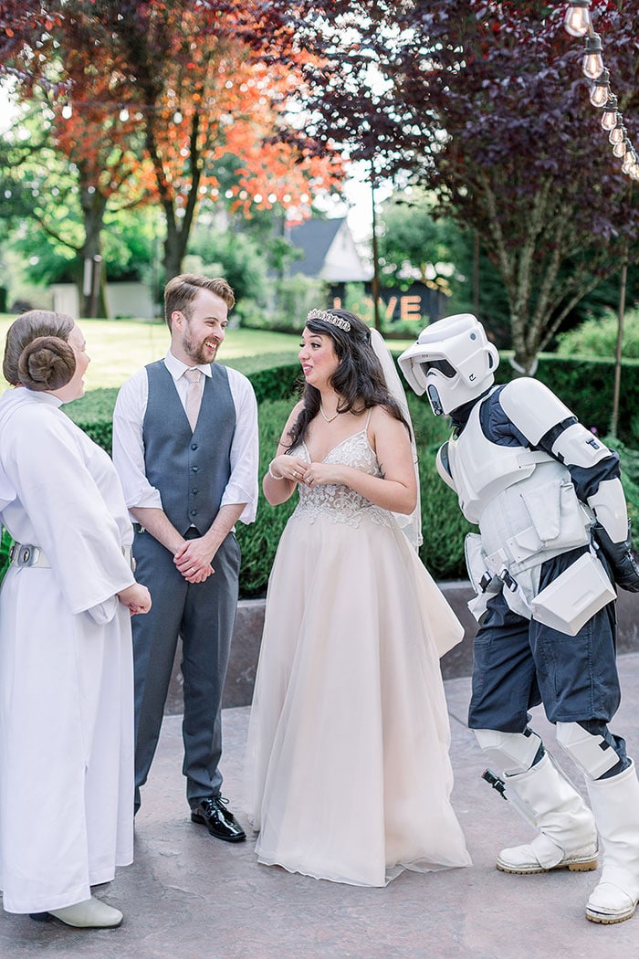 A Disney Princess Meets Star Wars Wedding Day in Mint and Blush | Hey ...