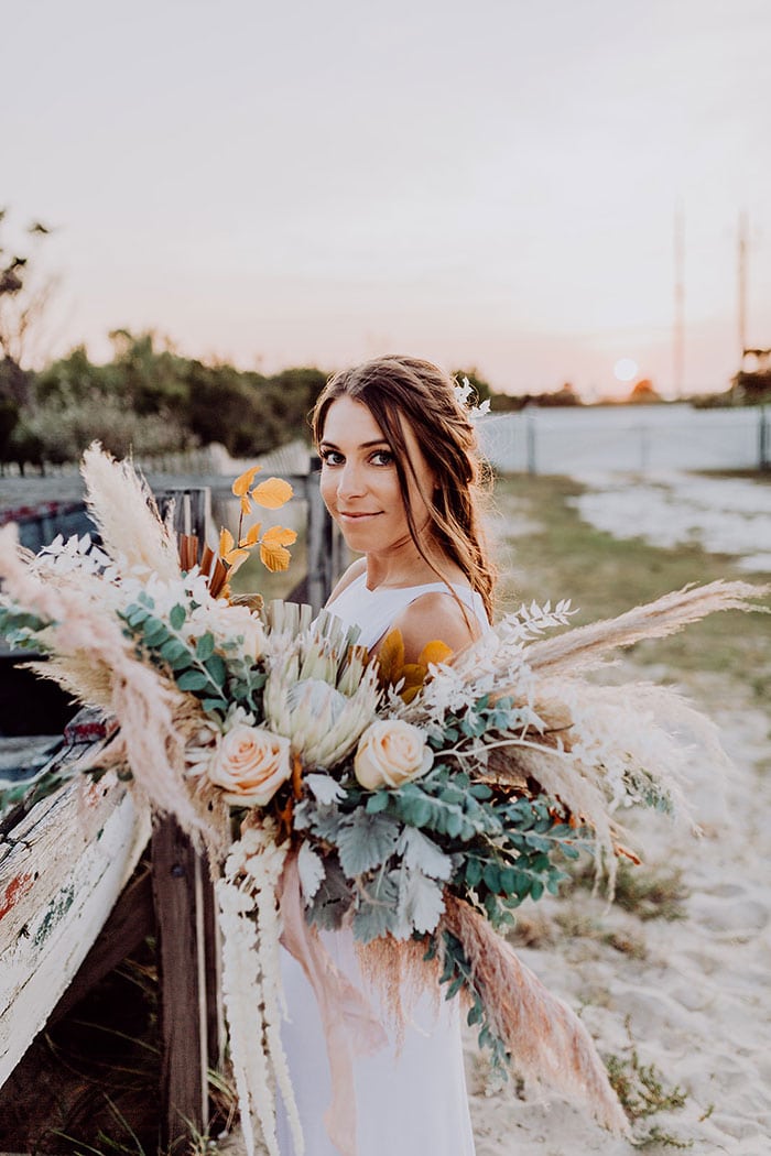 A Boho Beach Party with a Retro Trailer Bar | Hey Wedding Lady