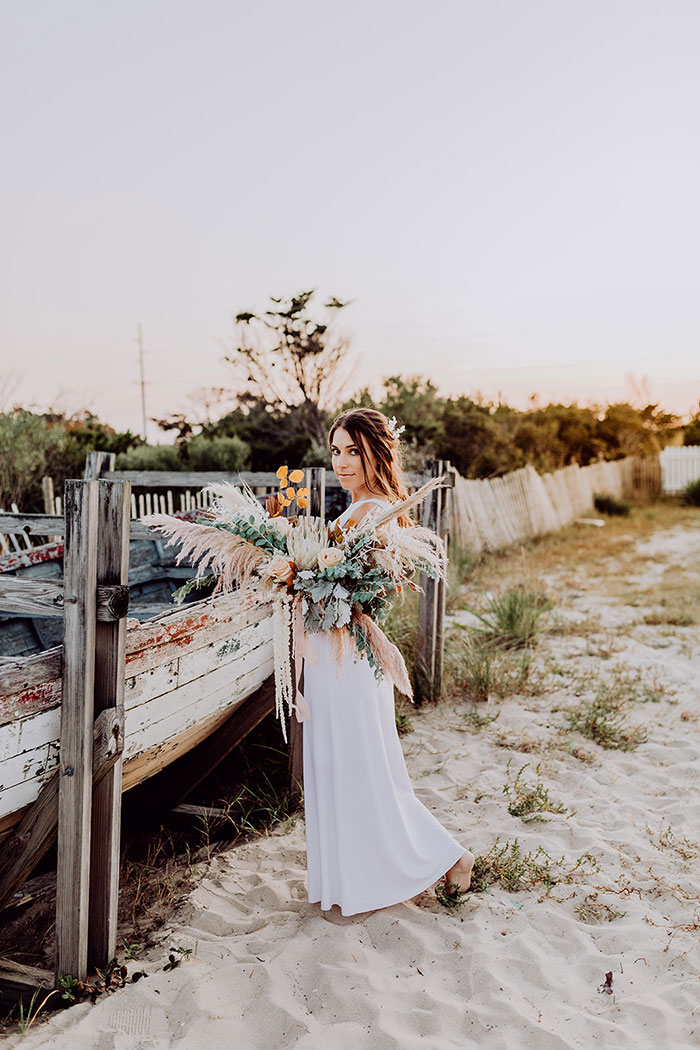 A Boho Beach Party with a Retro Trailer Bar | Hey Wedding Lady