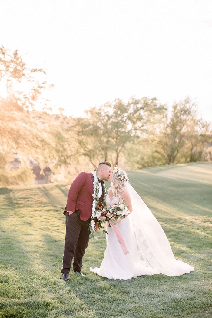 The Bride and Groom Wore Flowers for their Bespoke Vegas Wedding - Hey ...