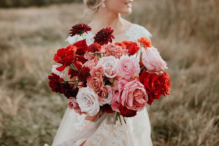 Red and Rosé Romantic Fall Colors with Rustic Garden Style - Hey ...
