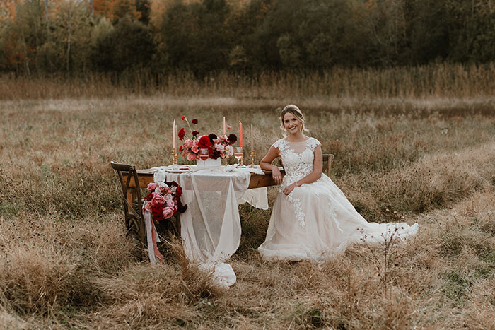 Red and Rosé Romantic Fall Colors with Rustic Garden Style | Hey ...