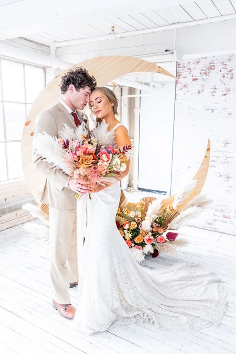 Celestial Moon Ceremony Backdrop with Terra Cotta and - Hey Wedding Lady