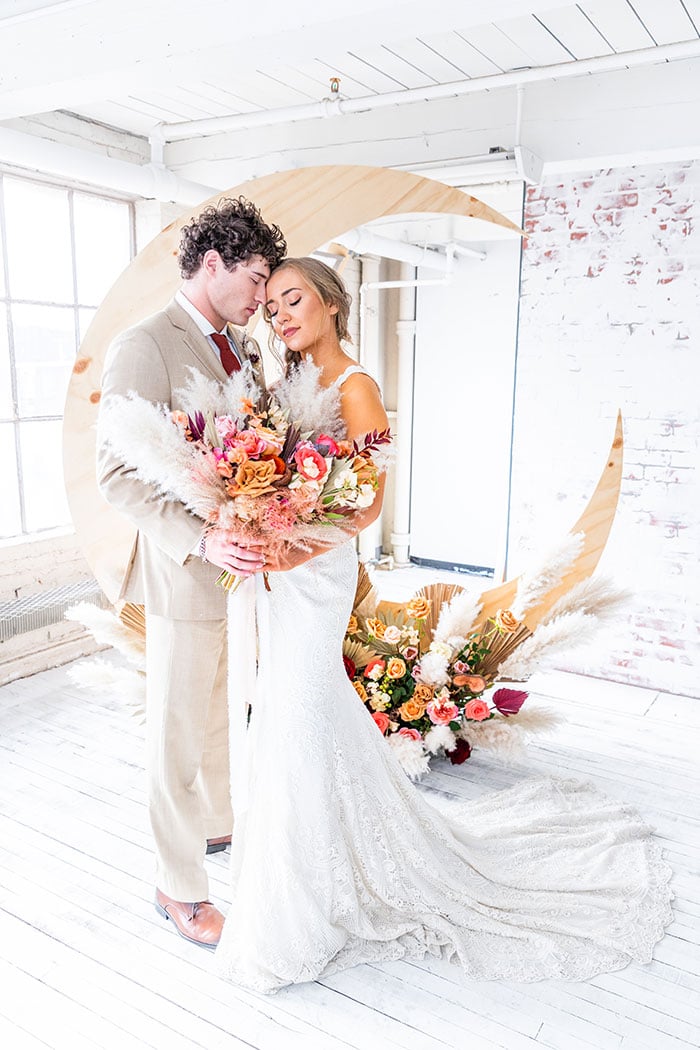 Celestial Moon Ceremony Backdrop with Terra Cotta and - Hey Wedding Lady