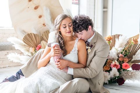 Celestial Moon Ceremony Backdrop with Terra Cotta and - Hey Wedding Lady