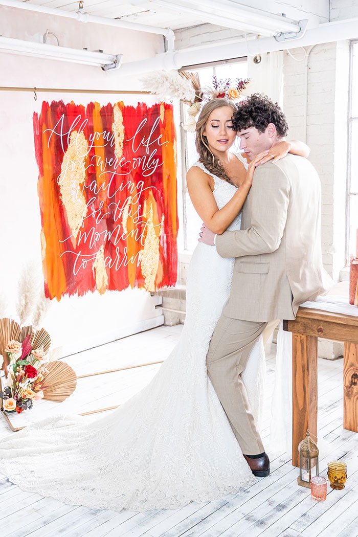 Celestial Moon Ceremony Backdrop with Terra Cotta and | Hey Wedding Lady