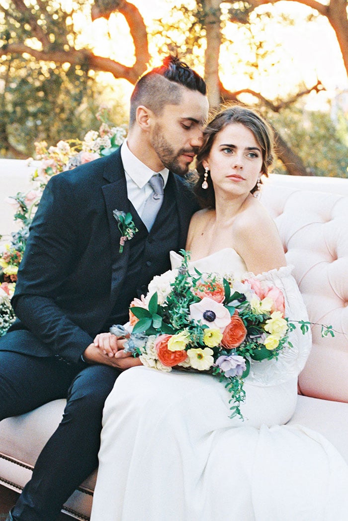 Rainbow Pastel Wedding with Colorful Bridal Gowns - Hey Wedding Lady