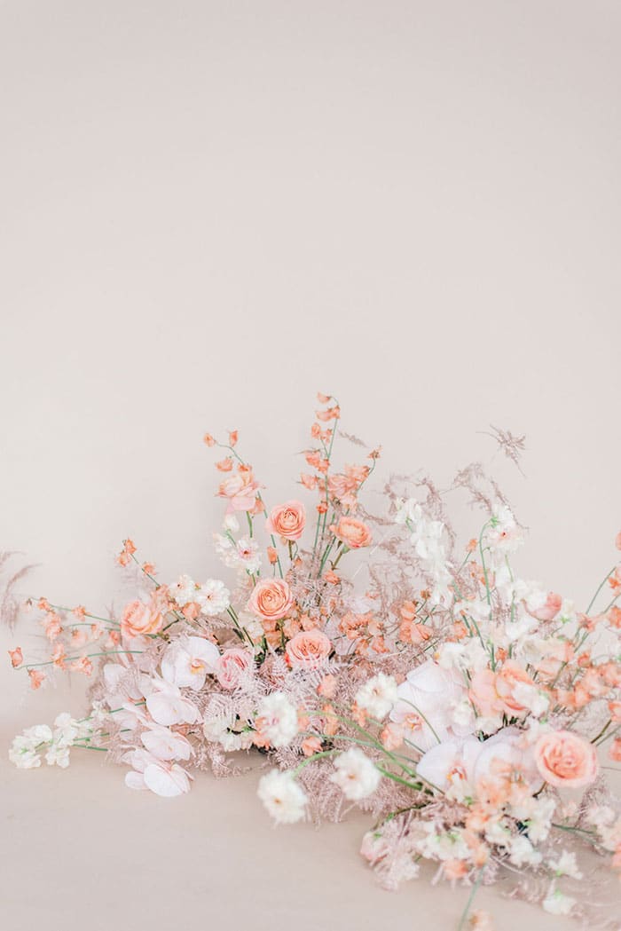 Soft Coral and French Blue Winter Wedding Flowers - Hey Wedding Lady