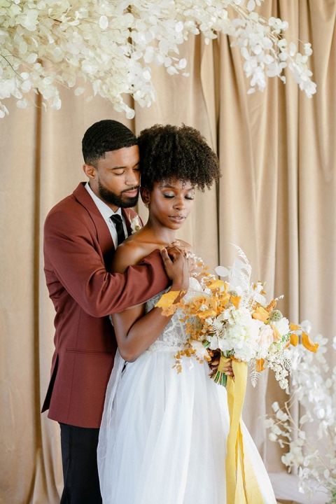 Earth Tone Colors with a Pop of Yellow for Minimalist Modern Wedding ...