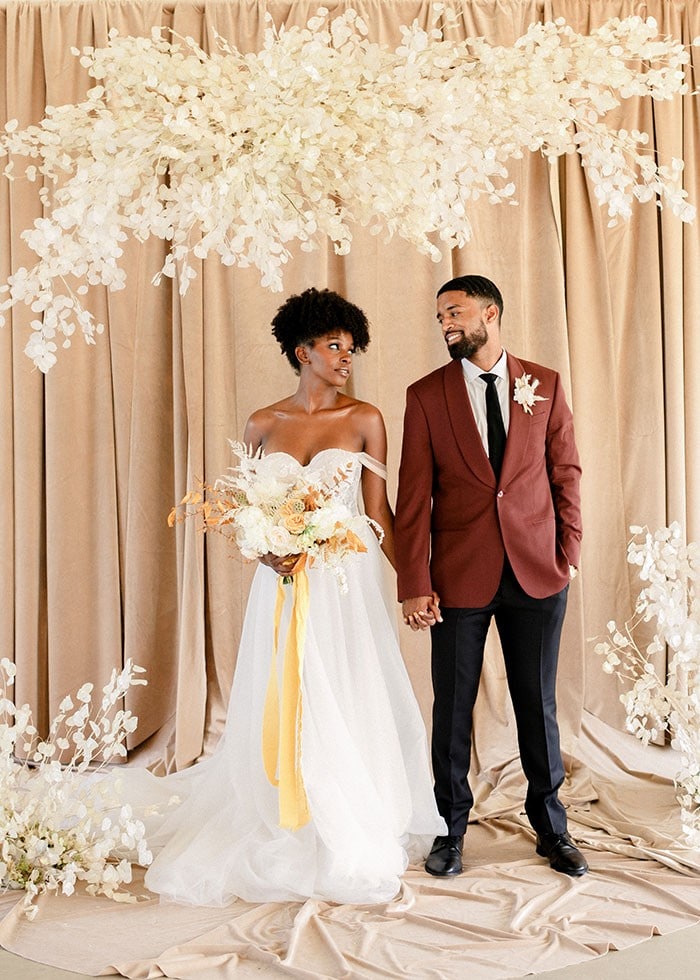 Earth Tone Colors with a Pop of Yellow for Minimalist Modern Wedding ...