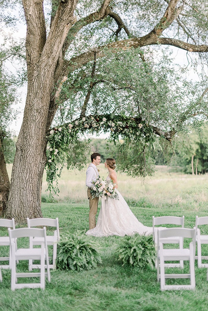 Dreamy Spring Elopement under a Floral Tree Ceremony Arch - Hey Wedding ...