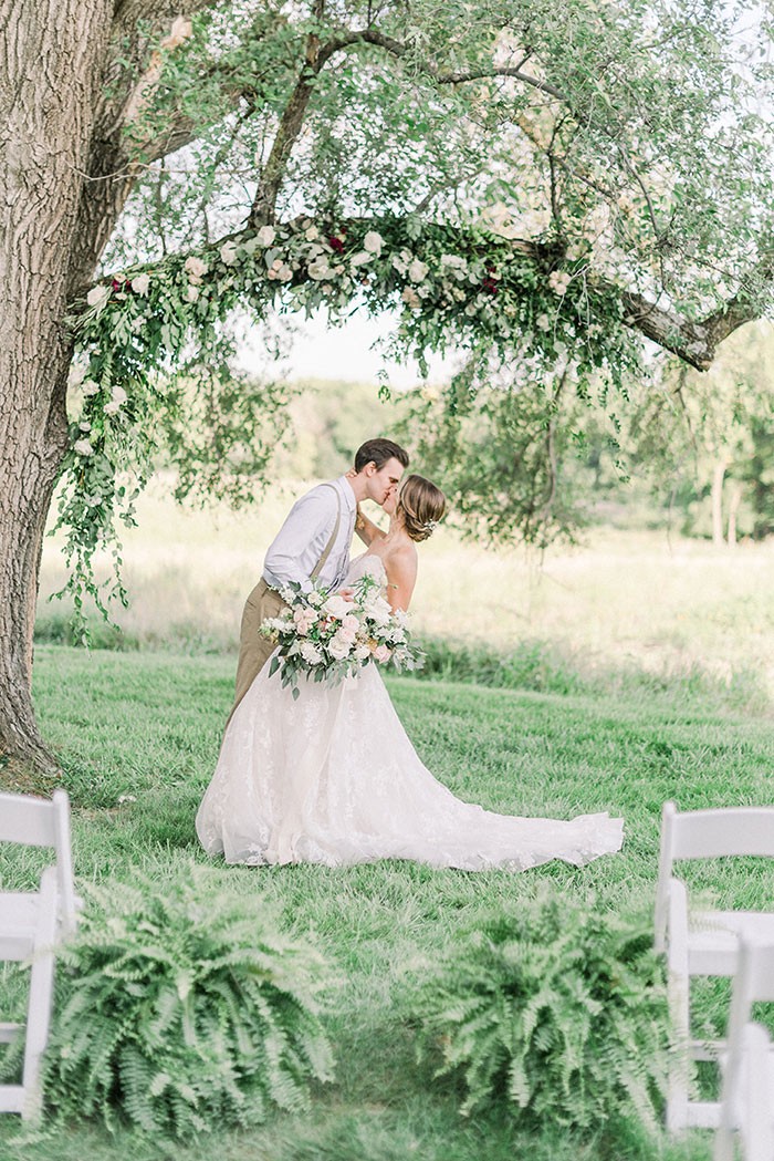 Dreamy Spring Elopement under a Floral Tree Ceremony Arch - Hey Wedding ...