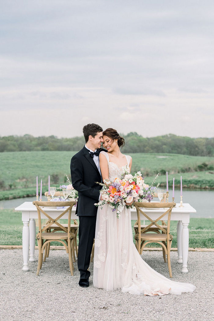 French Country Cottage Wedding Style in Purple and White | Hey Wedding Lady