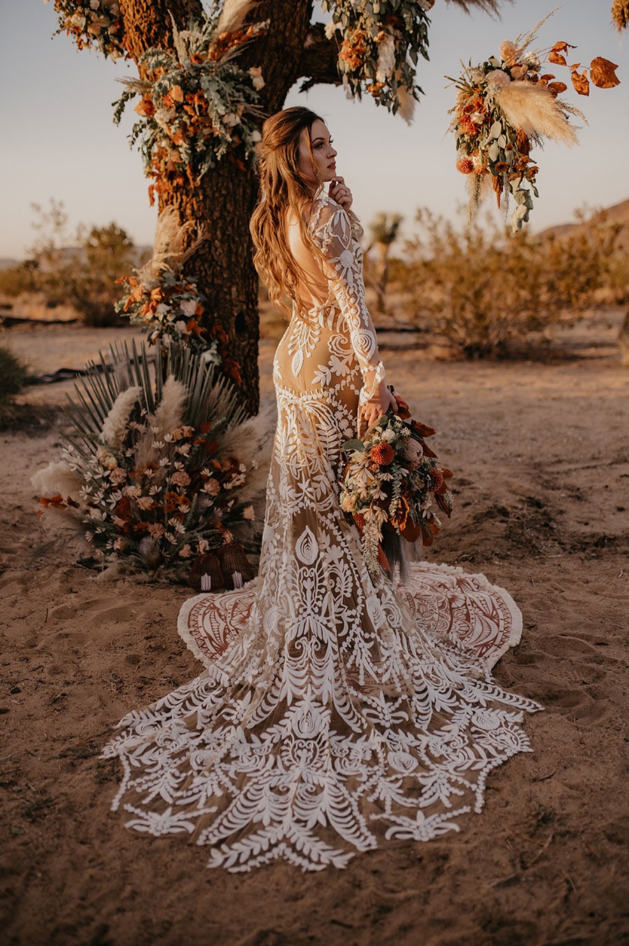 Desert Sage Bohemian Bridal Shoot in Joshua Tree - Hey Wedding Lady