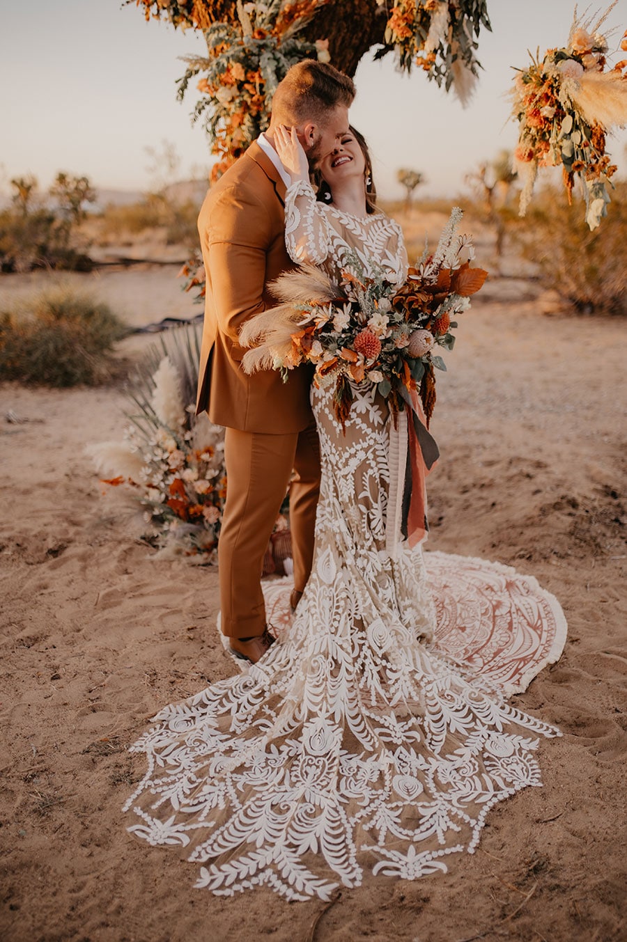 Desert Sage Bohemian Bridal Shoot in Joshua Tree - Hey Wedding Lady